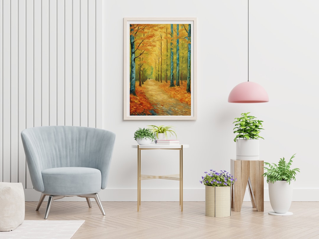 Vincent Van Gogh Poster, Orange Maple Forest, Van Gogh Paintings ...