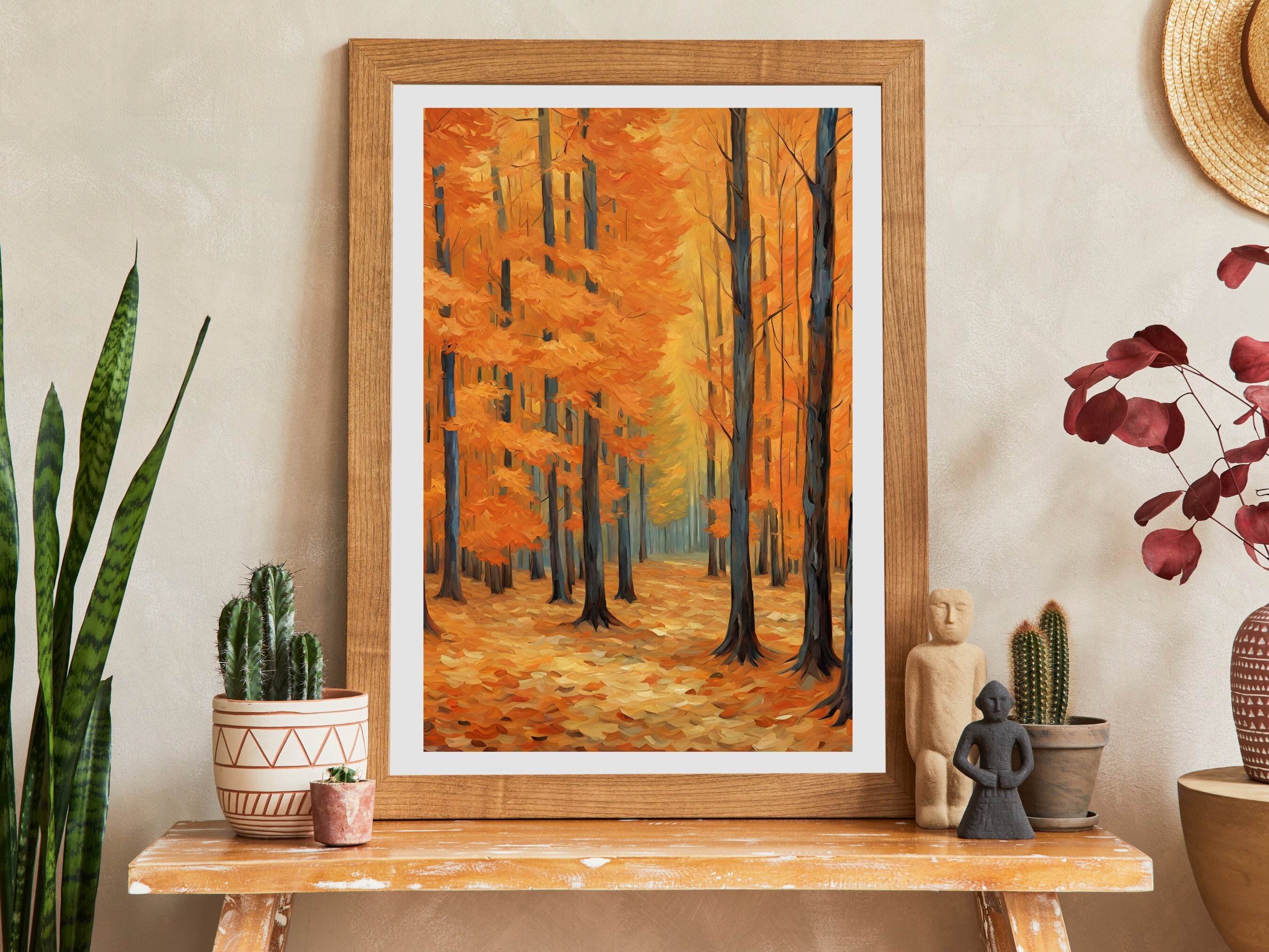 Vincent Van Gogh Poster, Orange Maple Forest, Van Gogh Paintings ...