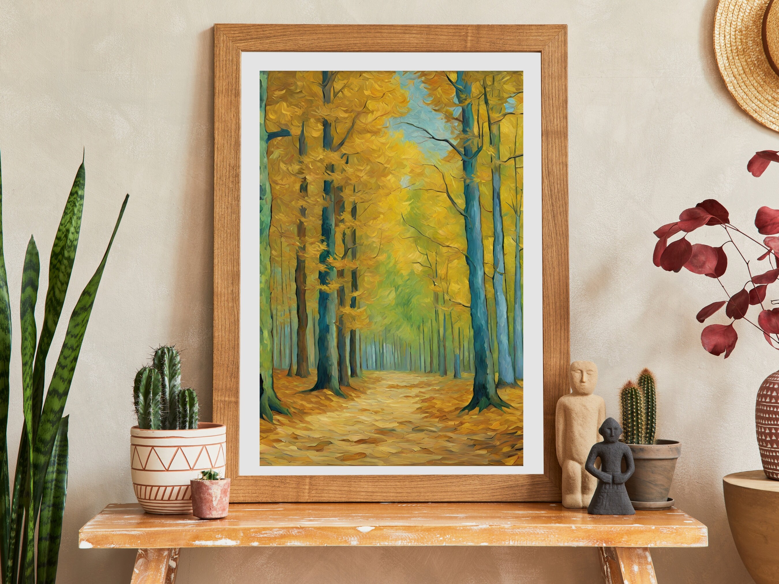 Vincent Van Gogh Poster, Yellow Maple Forest, Van Gogh Paintings ...