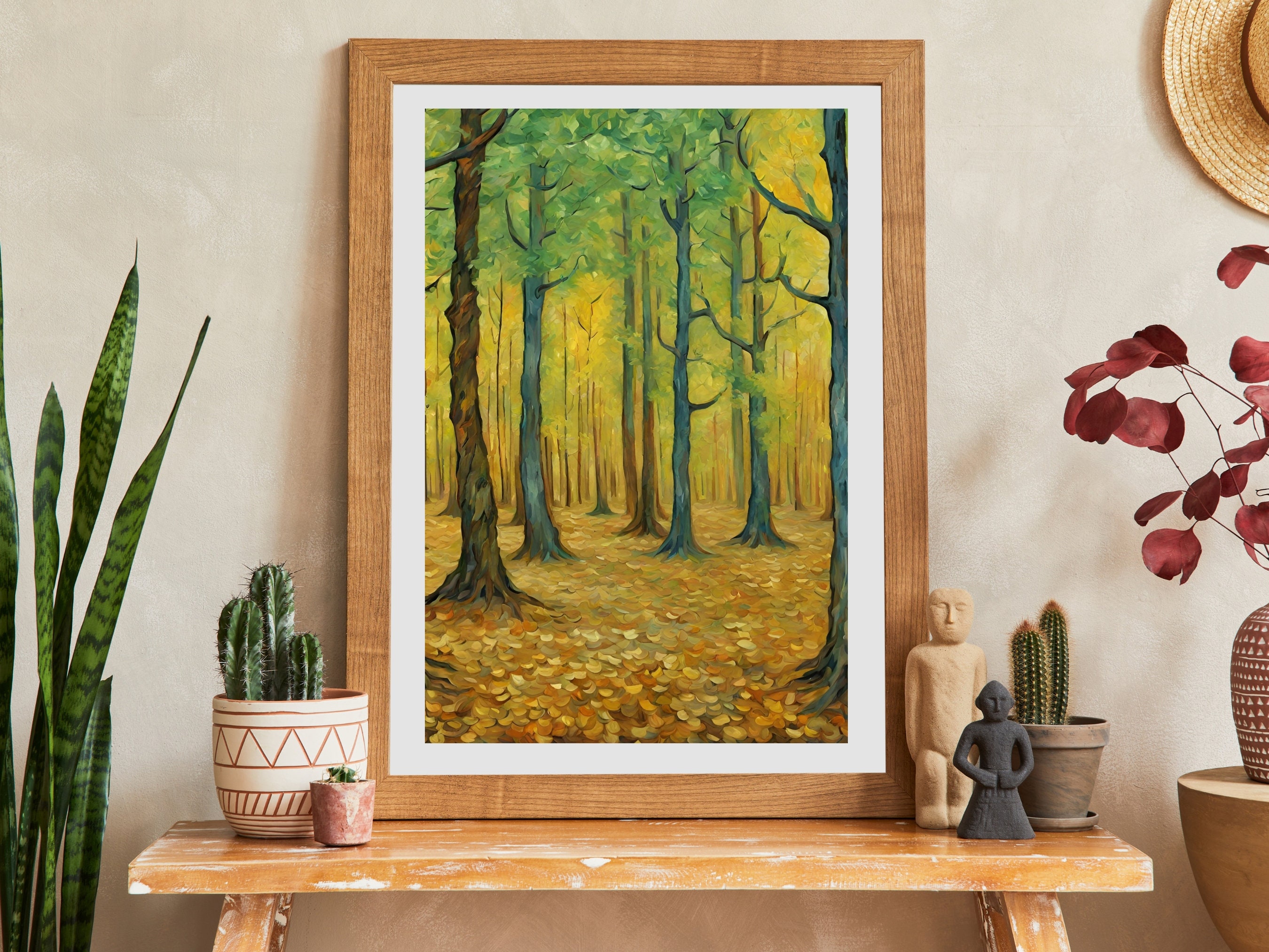 Vincent Van Gogh Poster, Yellow Maple Forest, Van Gogh Paintings ...