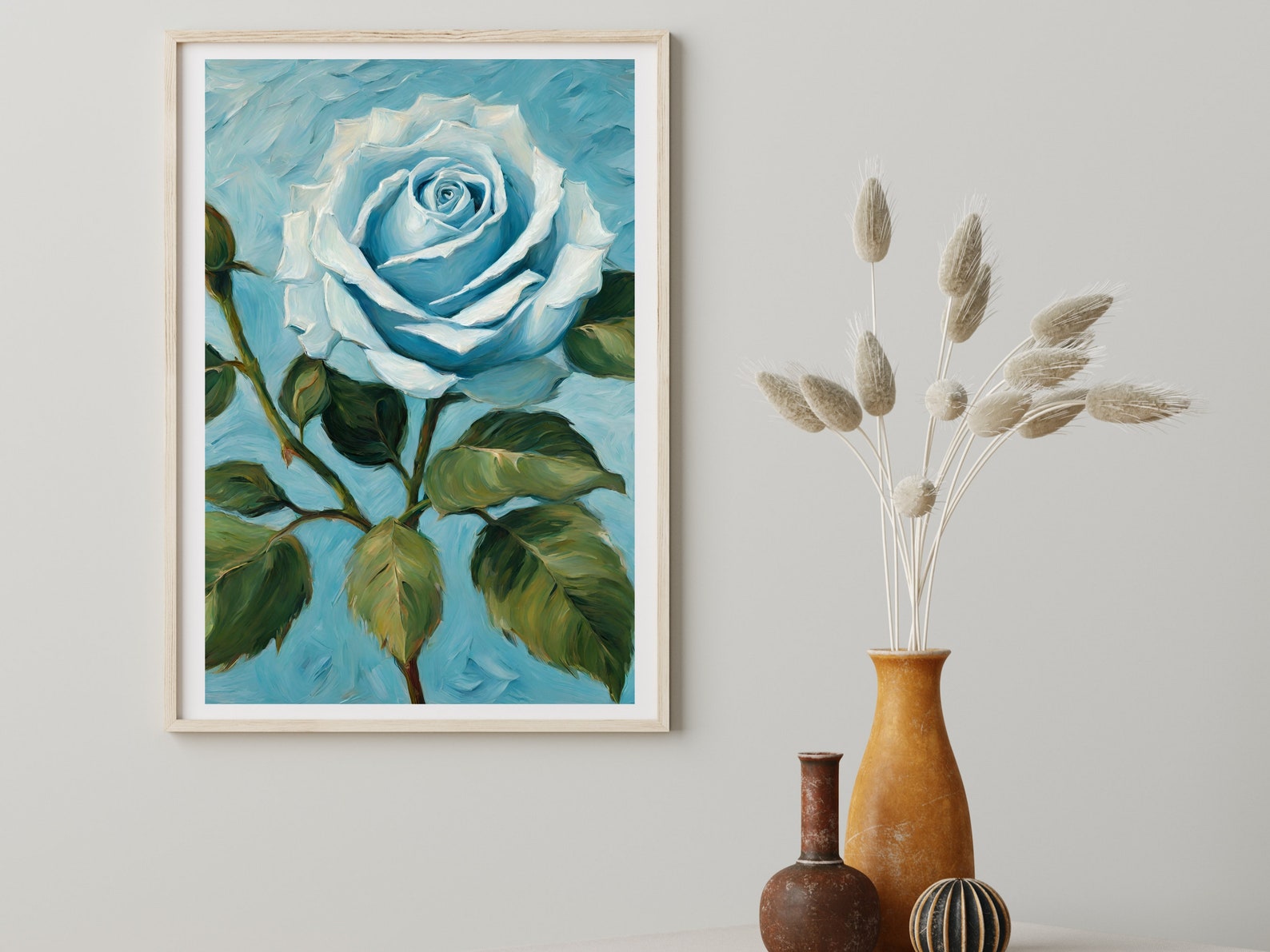 Vincent Van Gogh Poster, Blue Roses Flower, Van Gogh Paintings, Digital ...