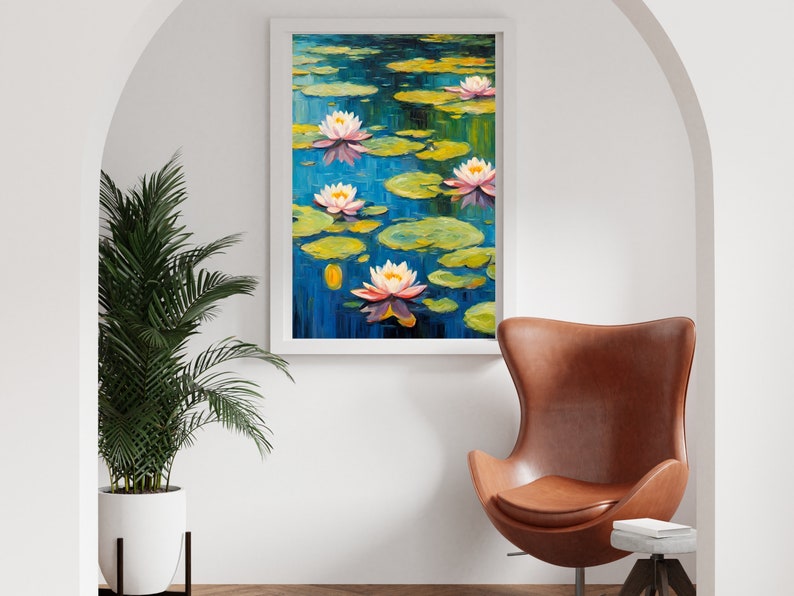 Vincent Van Gogh Poster, Water Lilies on Lake, Van Gogh Paintings ...