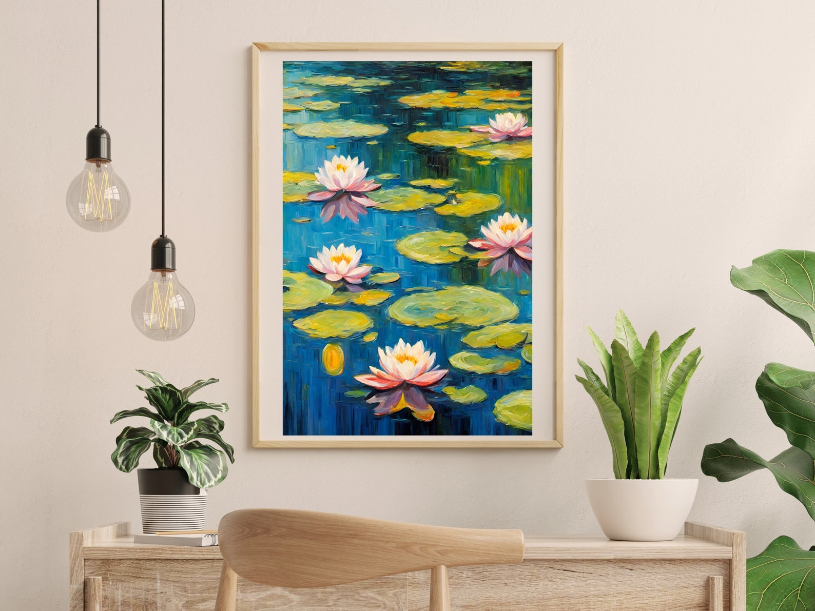 Vincent Van Gogh Poster, Water Lilies on Lake, Van Gogh Paintings ...