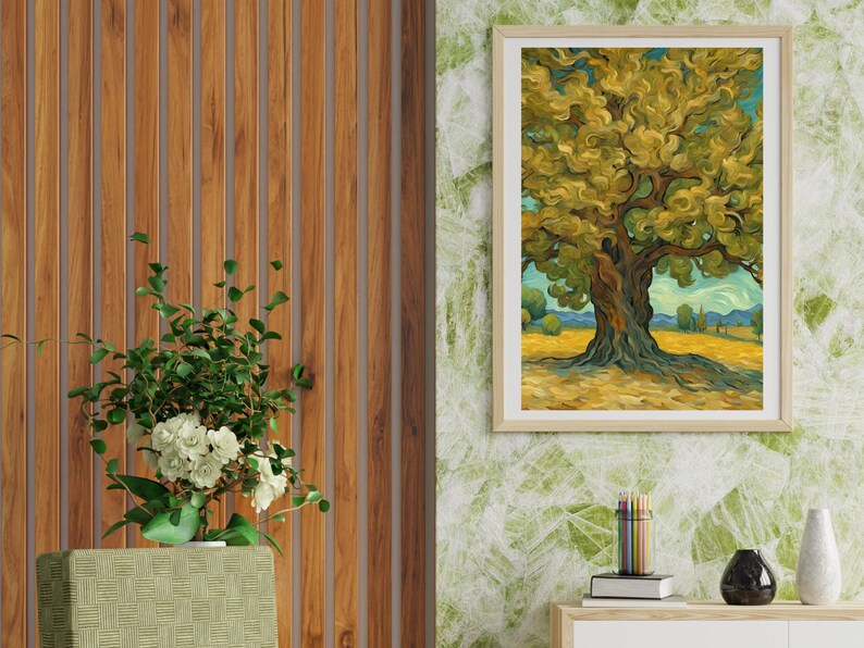 Vincent Van Gogh Poster, Oak Tree, Van Gogh Paintings, Digital Download ...