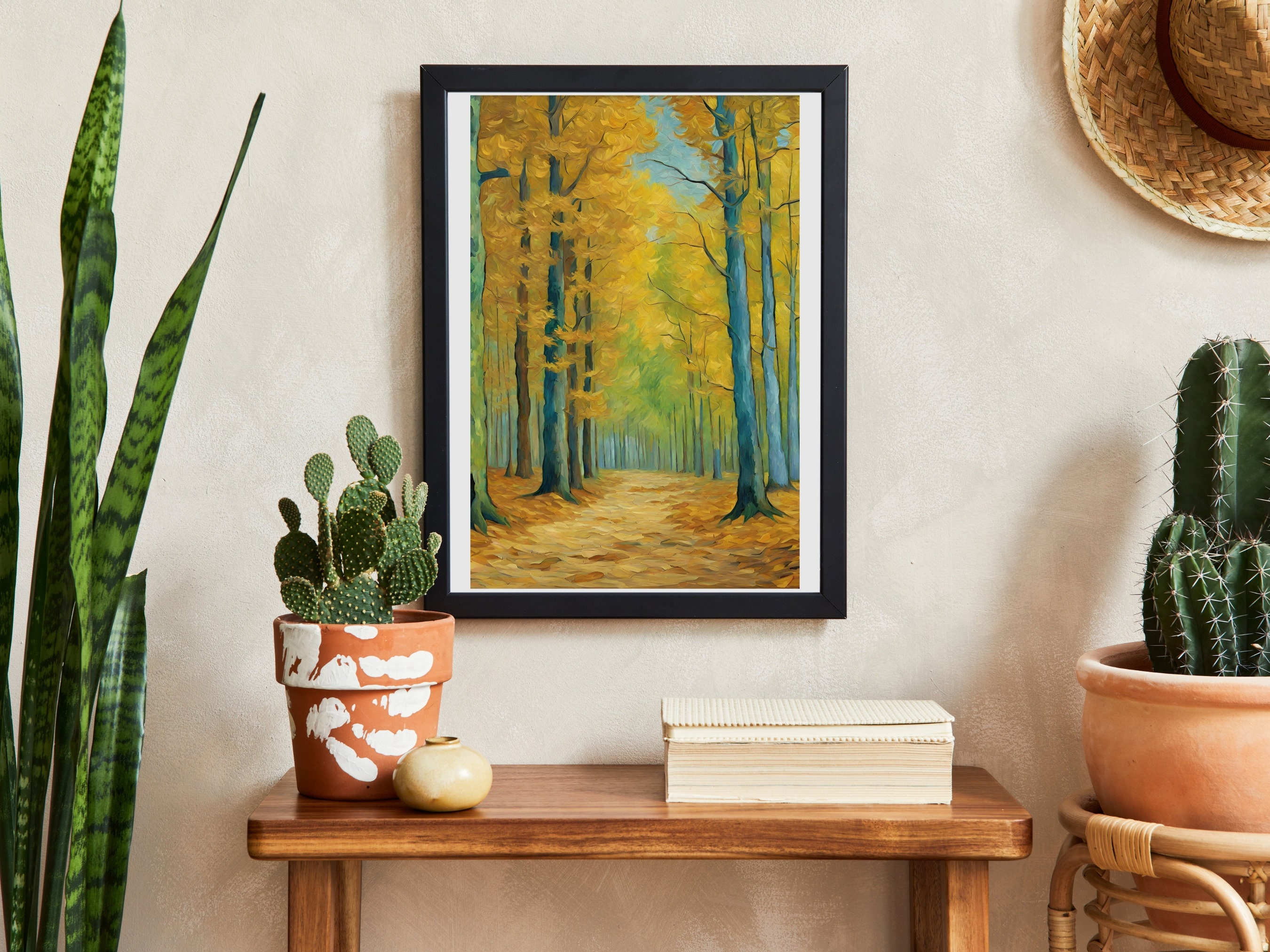 Vincent Van Gogh Poster, Yellow Maple Forest, Van Gogh Paintings ...