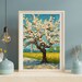 Vincent Van Gogh Poster, Cherry Trees, Van Gogh Paintings, Digital ...