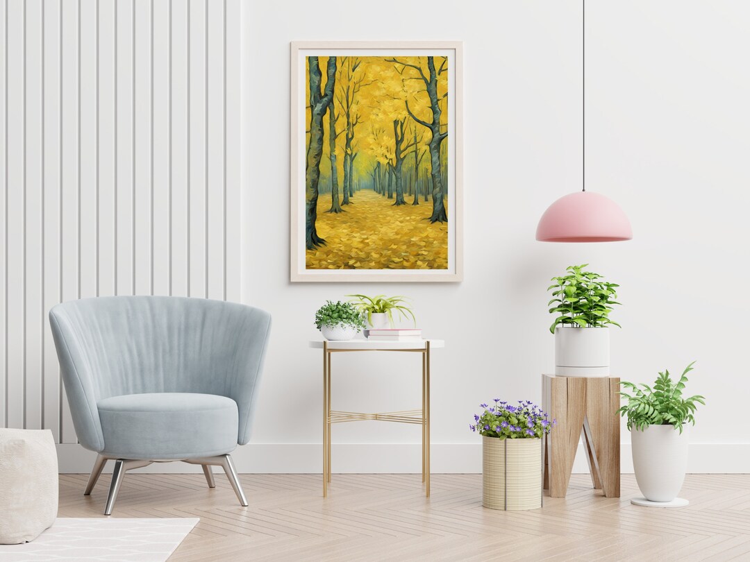 Vincent Van Gogh Poster, Yellow Maple Forest, Van Gogh Paintings ...