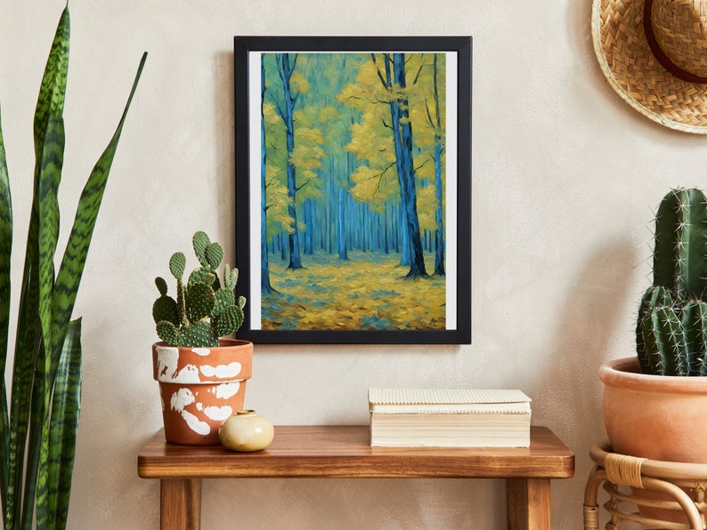 Vincent Van Gogh Poster, Yellow Maple Forest, Van Gogh Paintings ...
