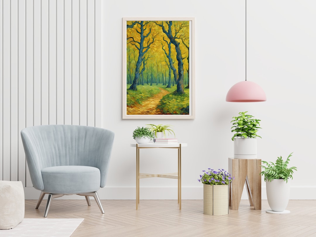 Vincent Van Gogh Poster, Yellow Maple Forest, Van Gogh Paintings ...