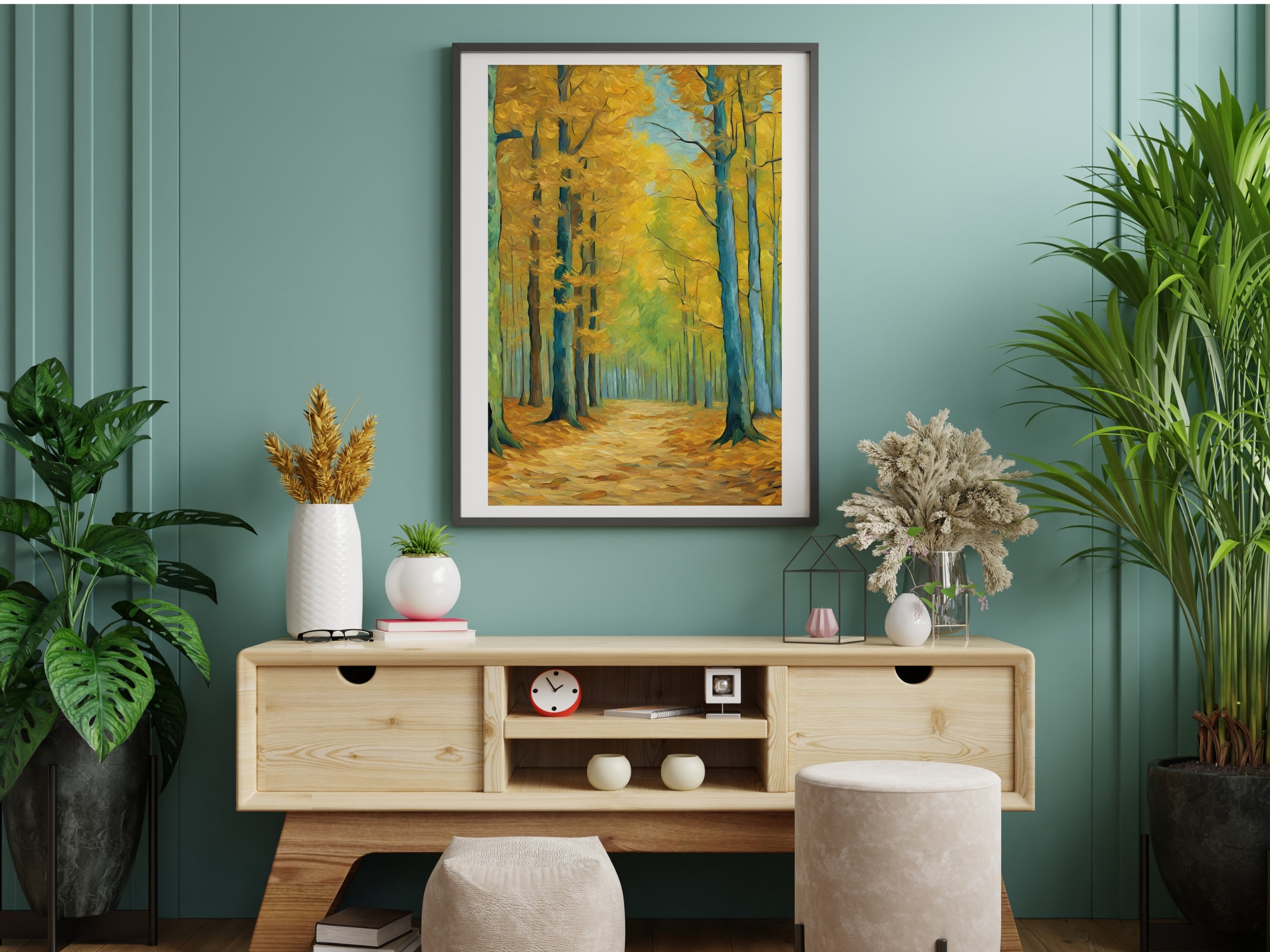 Vincent Van Gogh Poster, Yellow Maple Forest, Van Gogh Paintings ...