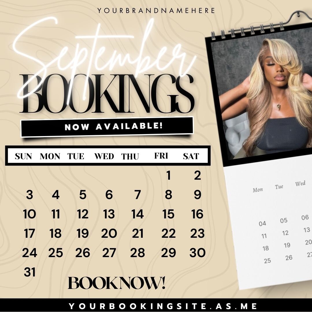 3 September Booking Template - Etsy