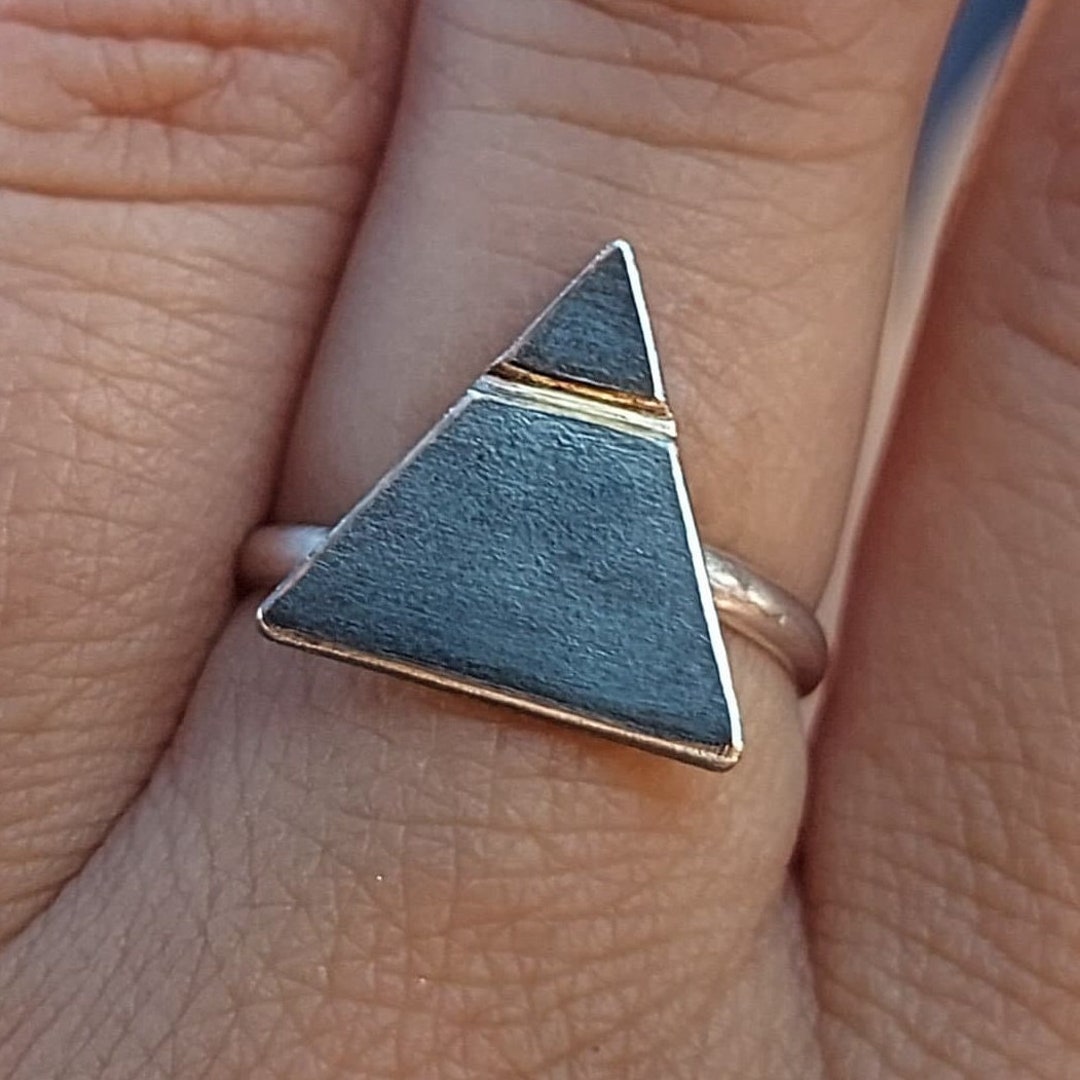 Earth Element Ring Silver & Gold, Air Element Ring, Earth/air Ring ...