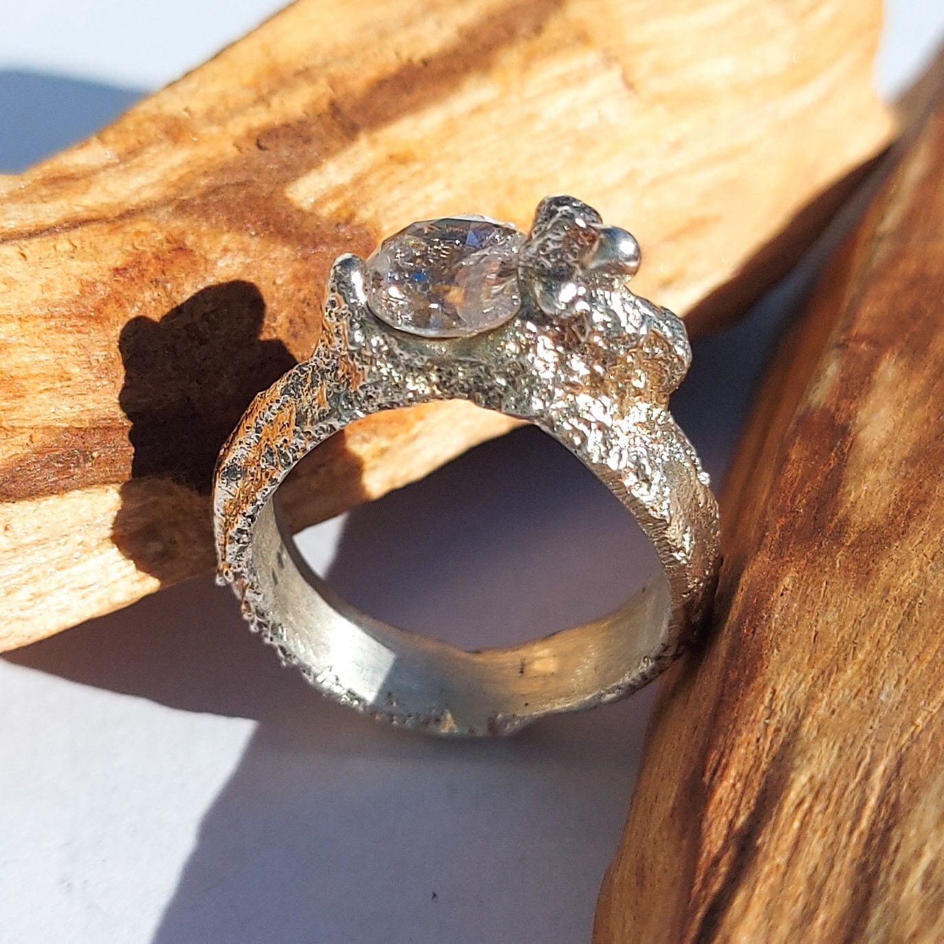 Sand Cast Silver Ring, Cast in Place No Set, Artistic Silver Rustic ...