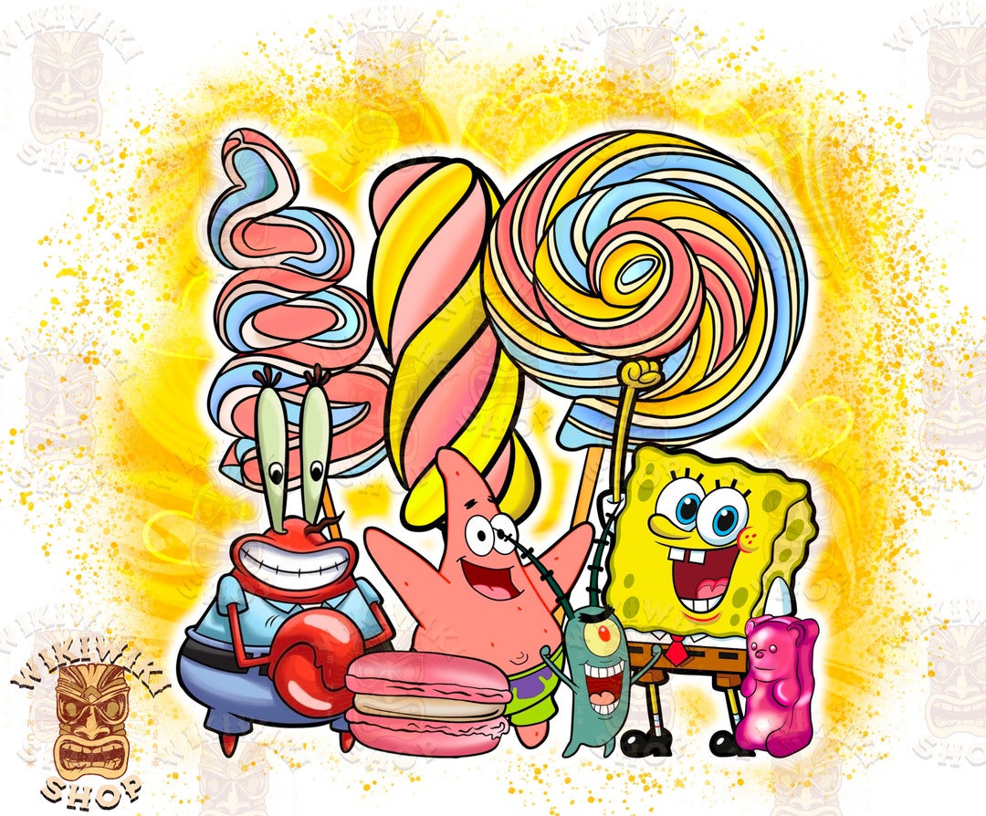 Sponge Bob Lollipop Png personaje de dibujos animados - Etsy México