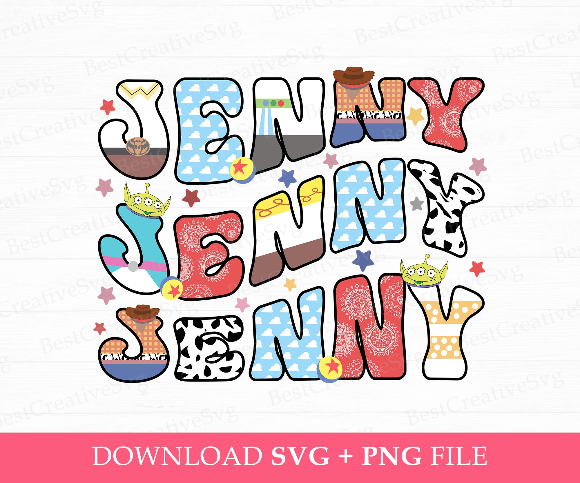 Toy Friends Jenny Svg, Wavy Jenny Letter Svg, Family Trip Svg, Gift for ...