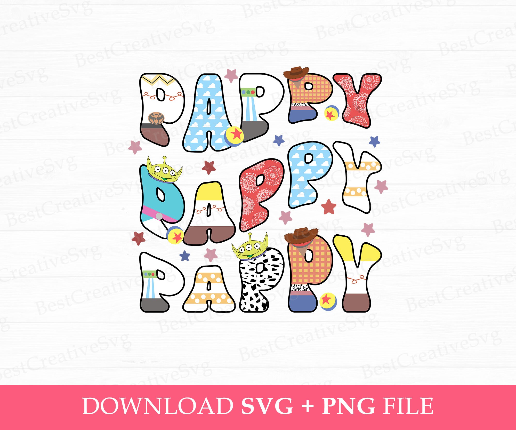 Toy Friends Pappy Svg, Wavy Pappy Letter Svg, 2024 Family Trip Svg ...