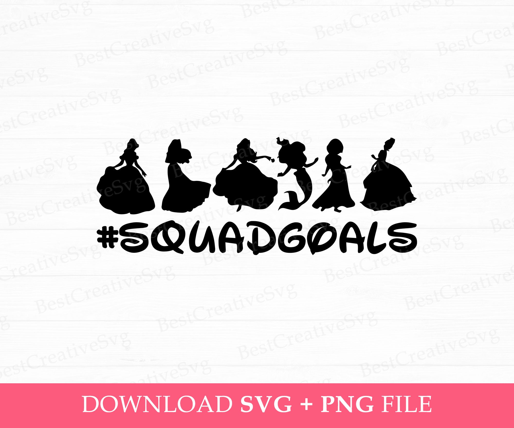 Princesses Svg, Squad Goals Princesses Svg, Family Trip Svg, Family ...