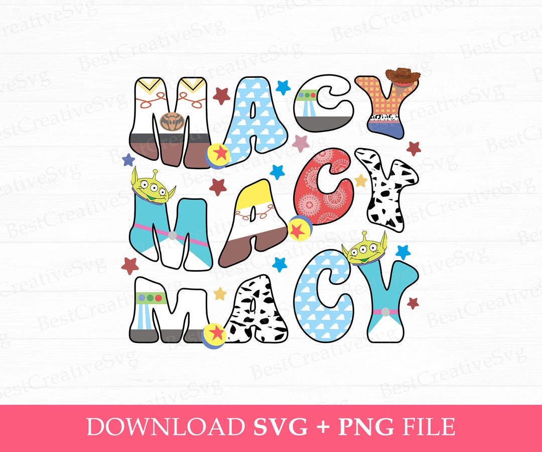 Toy Friends Macy Svg, Wavy Macy Letter Svg, Family Trip Svg, Family ...