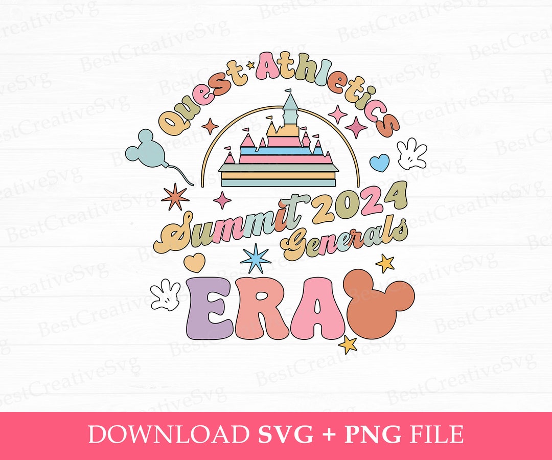 Quest Athletics Summit 2024 Era Svg, Retro Magical Kingdom Svg, Mouse ...