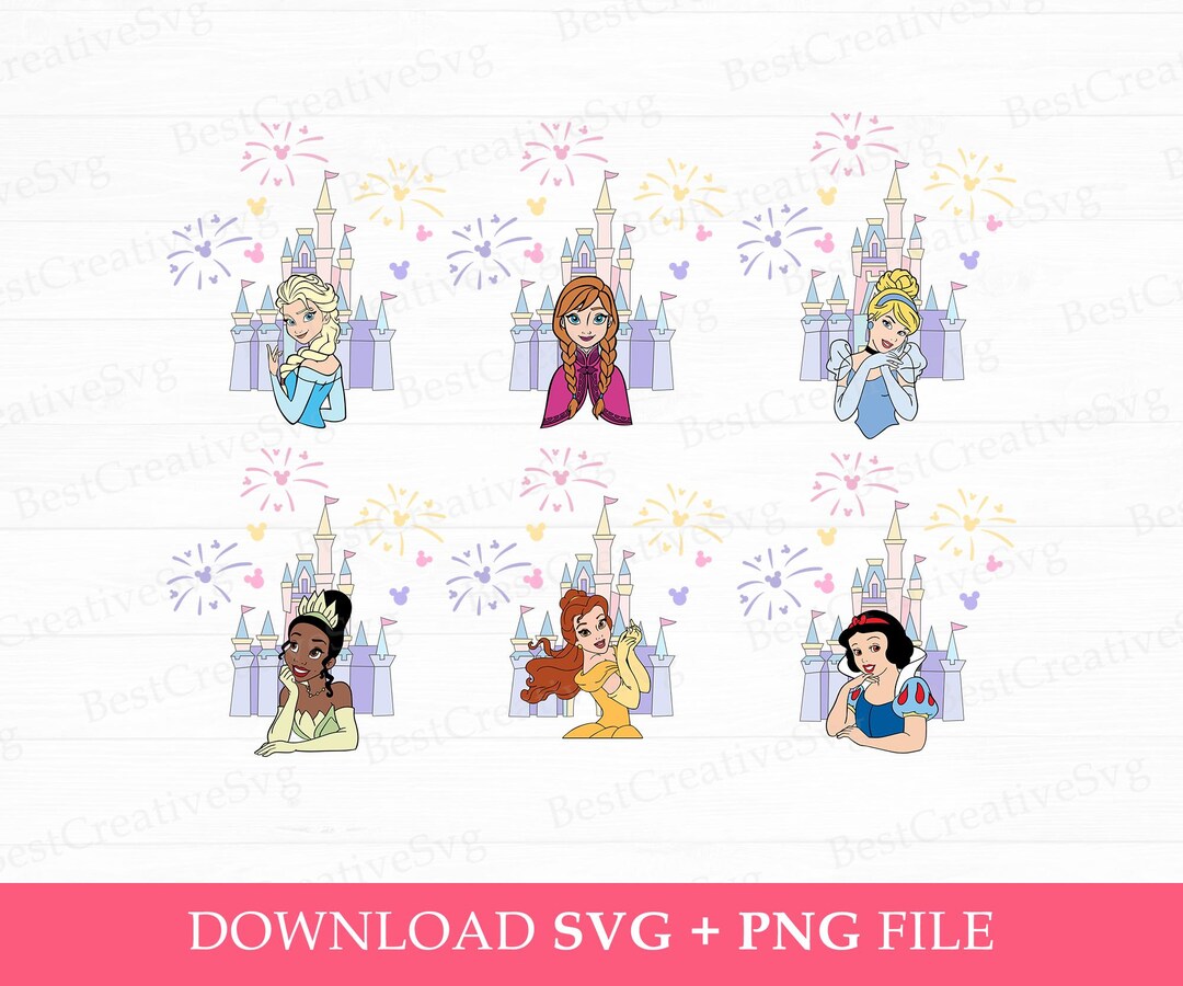 Princesses Svg, Magical Kingdom Svg, Cute Princess Svg, Fireworks Svg ...