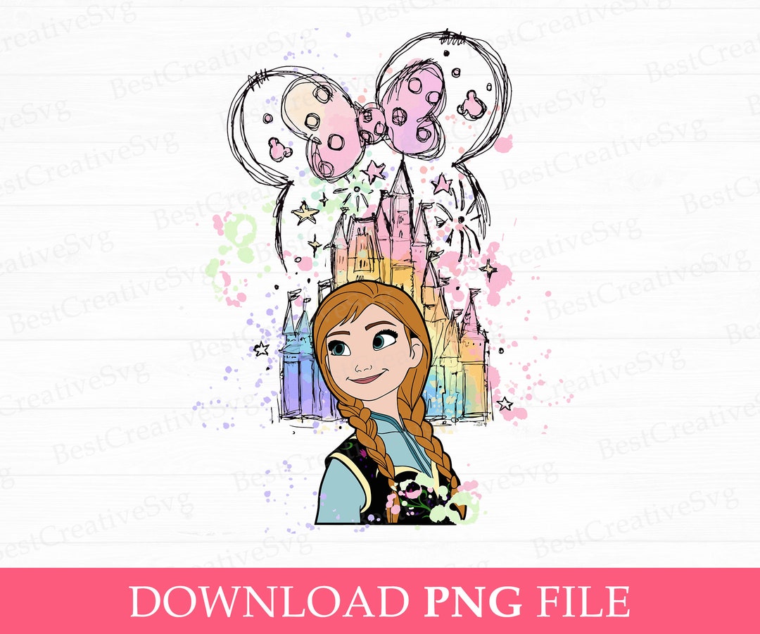 Watercolor Magical Kingdom and Princess Png, Colorful Castle Png, Mouse ...