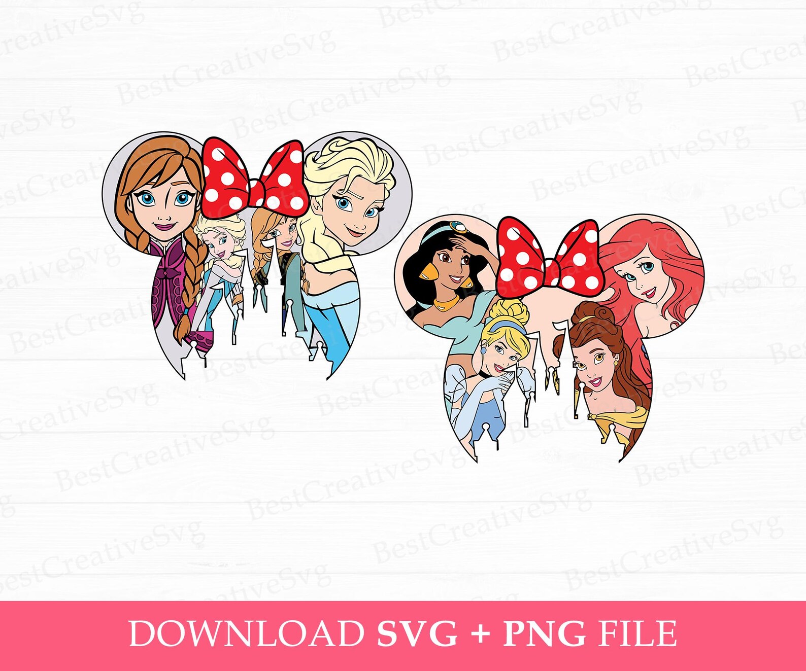 Princess Friends Mouse Ear SVG, Family Trip Design (PNG SVG) - Etsy