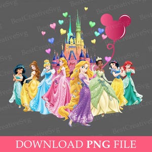 Best Friends Princess Png, Princess Squad Png, Magical Castle With ...