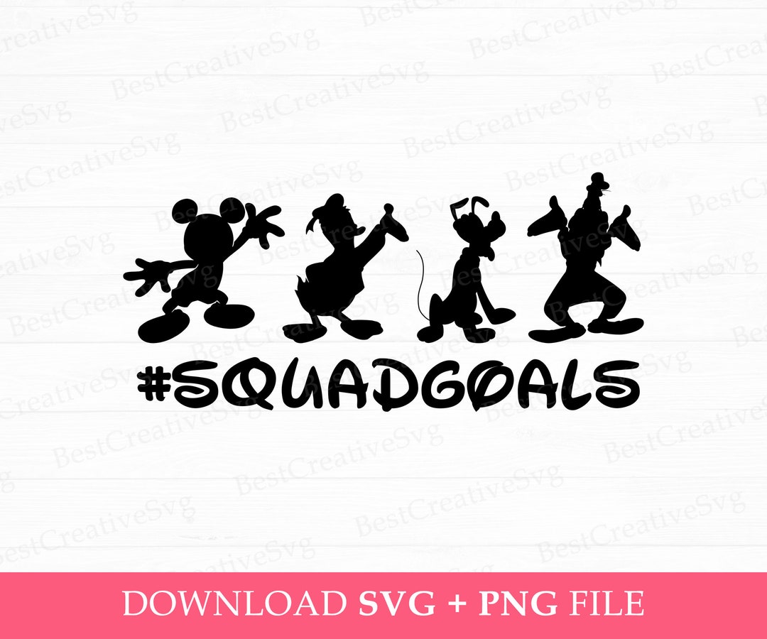 Squad Goals Svg, Family Trip Svg, Mouse and Friends Silhouettes Svg ...