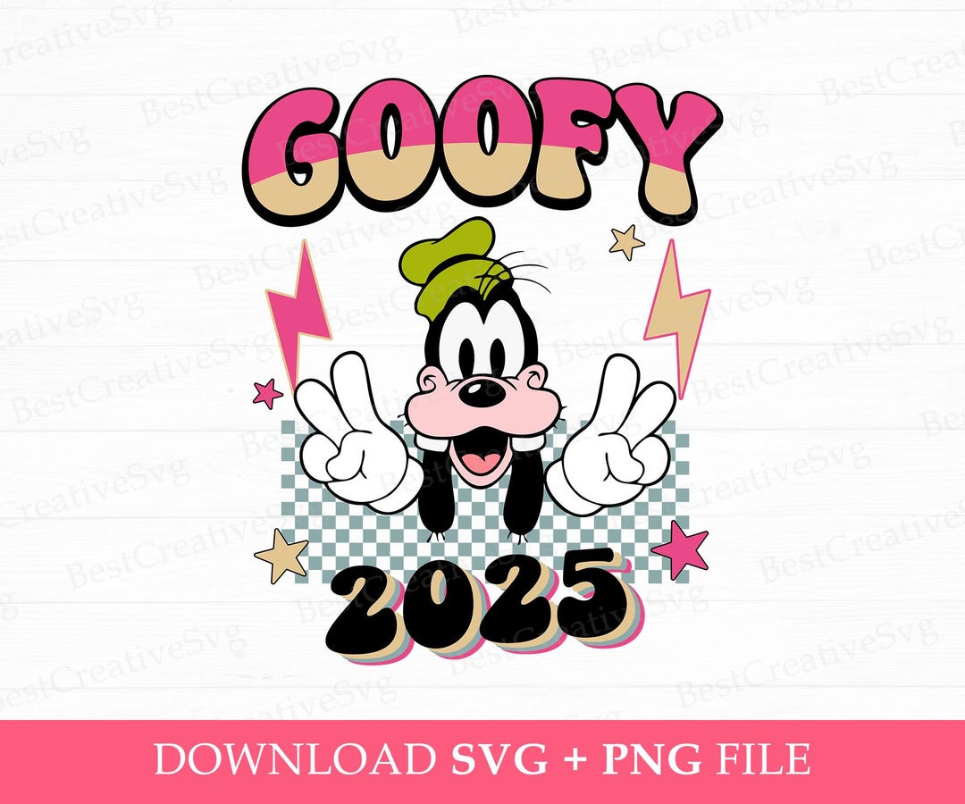 Goofy 2025 Family Trip SVG, Checkered Cartoon (PNG, SVG) - Etsy