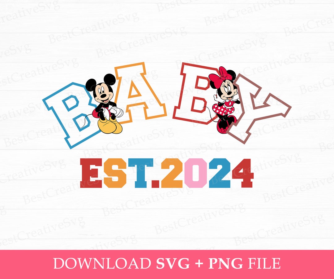 Baby Est 2024 Svg, Family Vacation Svg, Mouse and Friend Svg, Family ...