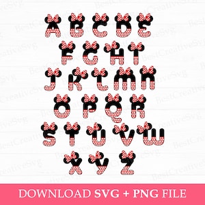 Mouse Alphabet Svg, Cute Mouse Letter Svg, Alphabet Letters A-Z Svg ...