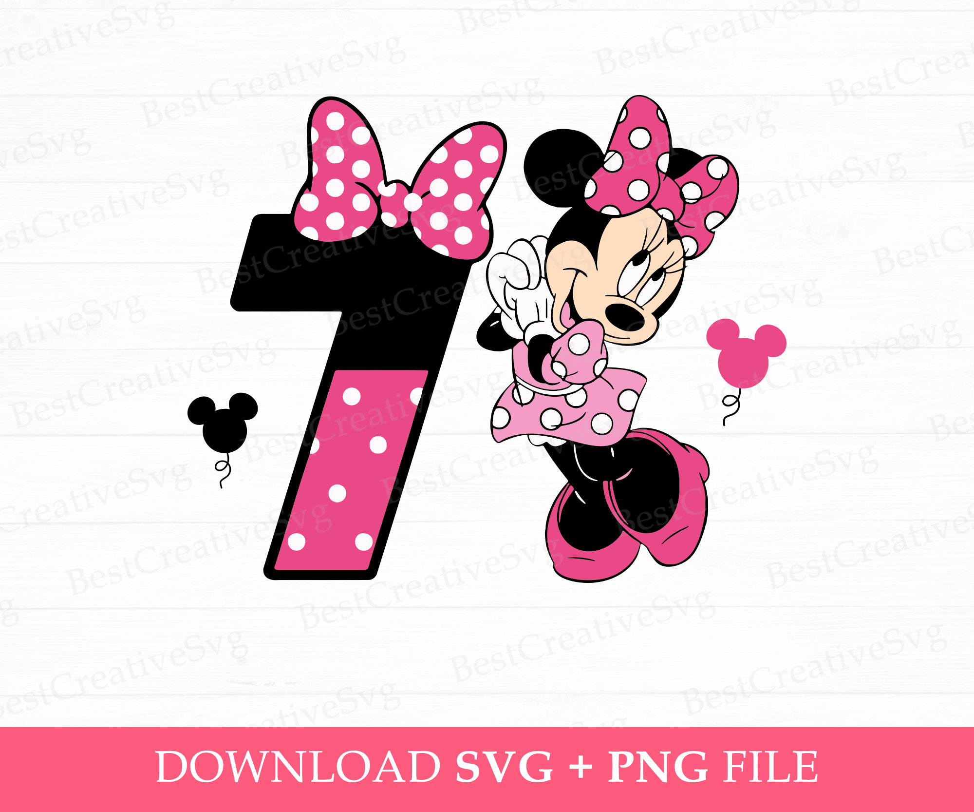 Birthday Girl Svg, Cute Mouse Birthday Svg, 7 Years Old Birthday Svg ...