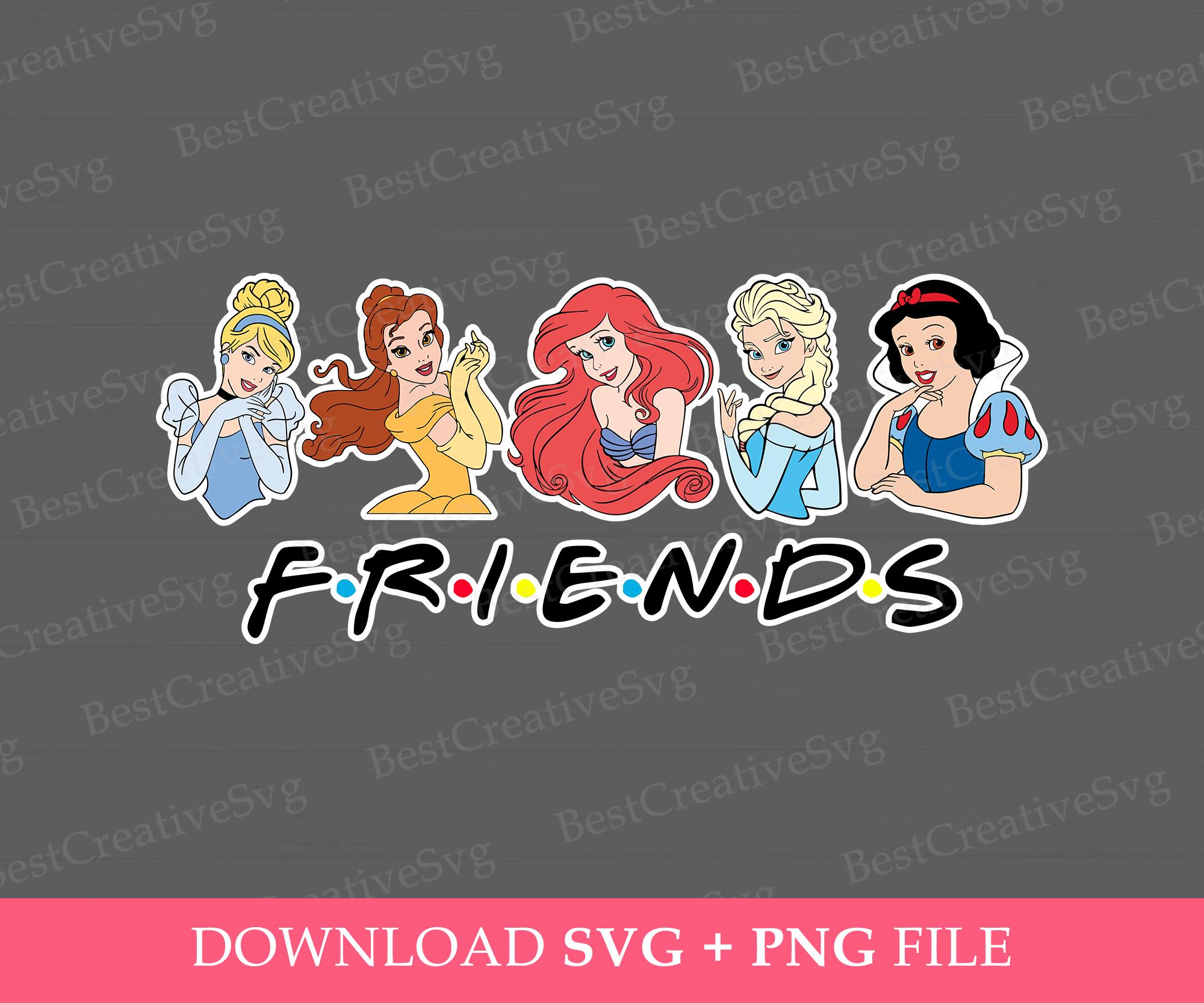 Princess Friends Svg ,family Vacation Svg, Princess Svg, Friendship Svg ...
