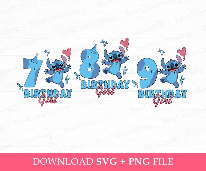 Funny Character Birthday Girl SVG Bundle, Sublimation (instant Download ...