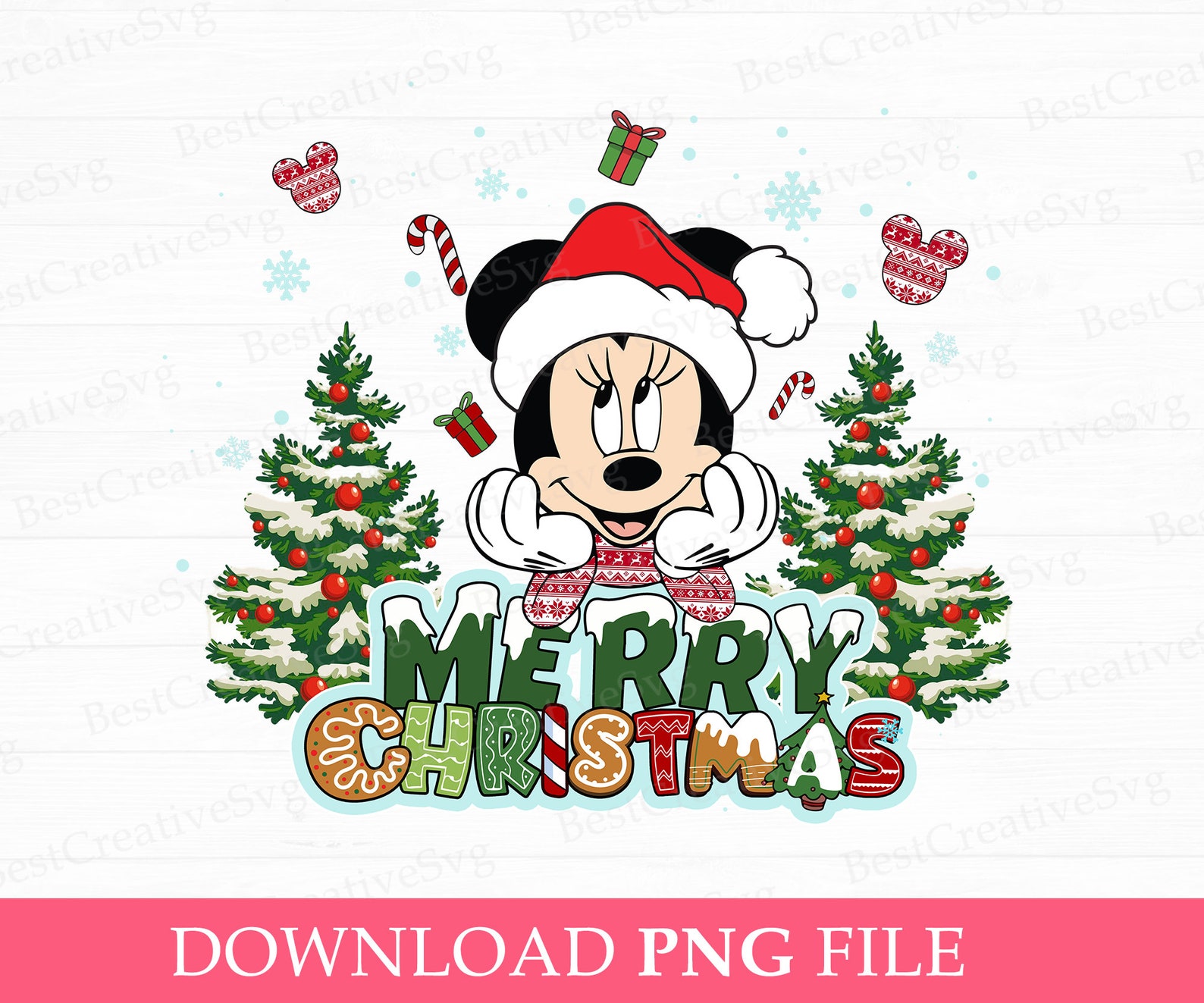Navidad Miss Mouse Png, Feliz Navidad Png, Copos de nieve y árboles Png ...