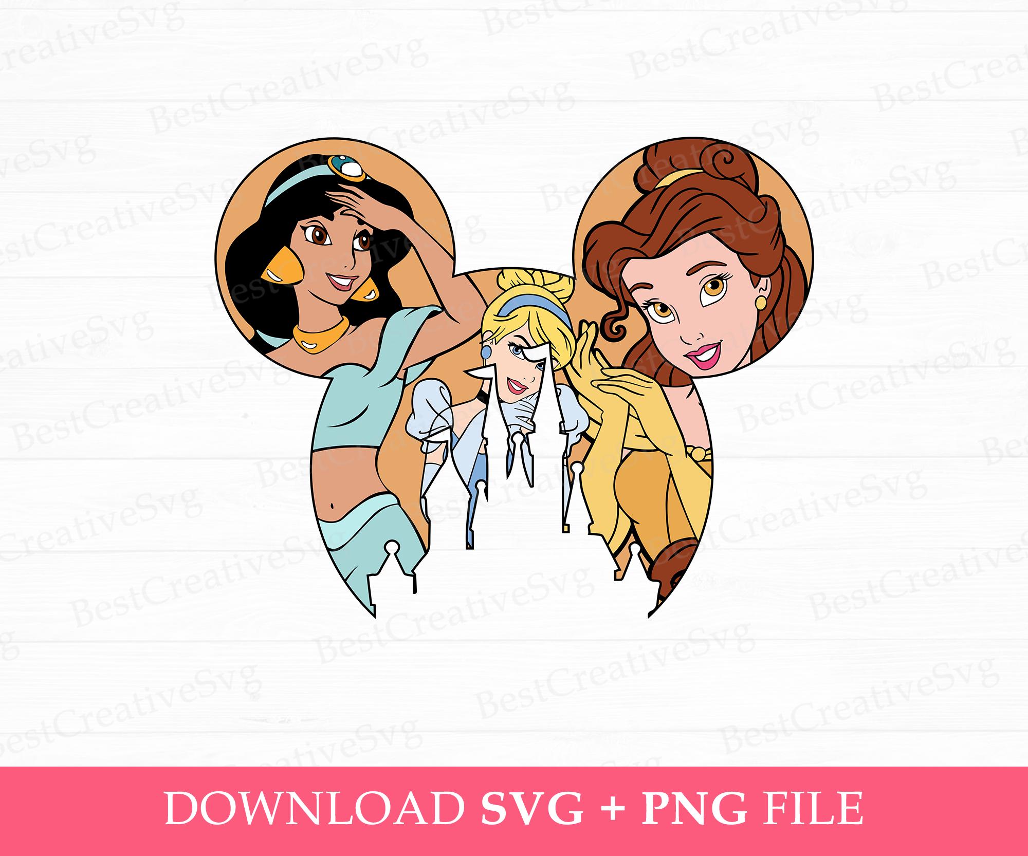 Princess Friends Collage SVG, Family Vacation Design (SVG, PNG) - Etsy