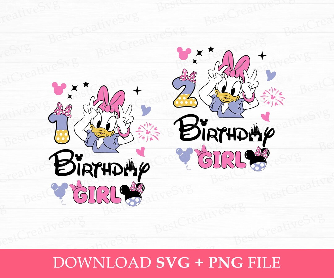 Miss Duck Birthday Girl SVG, Mouse Ears, PNG Sublimation Files - Etsy