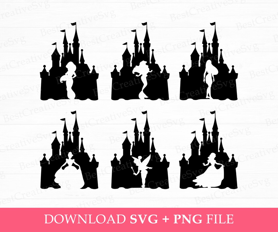 Bundle Princess Svg, Magical Kingdom Princess Svg, Princess Silhouette ...