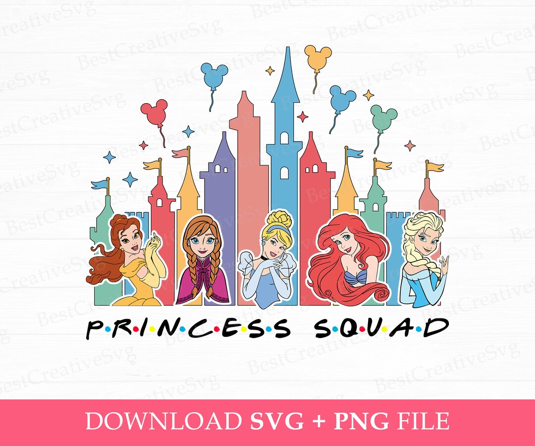 Princess Squad Svg, Color Magical Castle Svg, Family Trip 2024 Svg ...