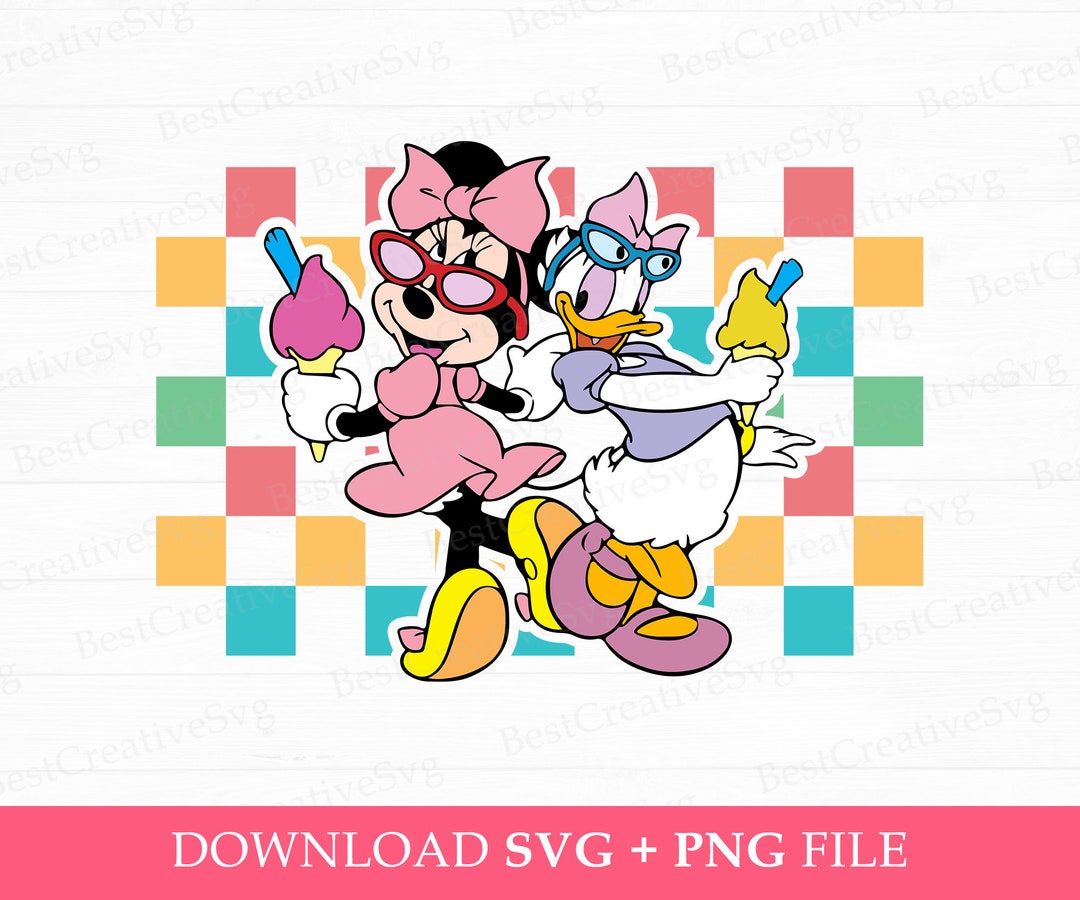 Checkered Mouse and Duck Svg, Best Friends Svg, Girls and Snack Svg ...