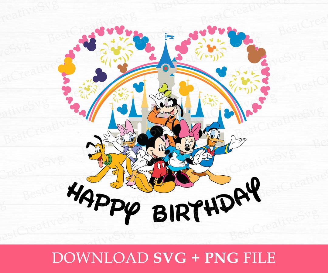 Happy Birthday Svg, Family Birthday Svg, Birtyday Party Svg, Mouse Ear ...