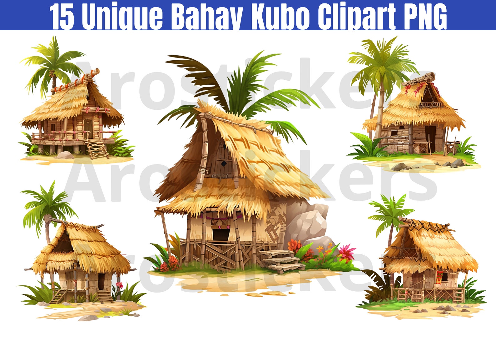 Bahay Kubo Philippines Clipart PNG Pack of 15 DIGITAL DOWNLOAD - Etsy