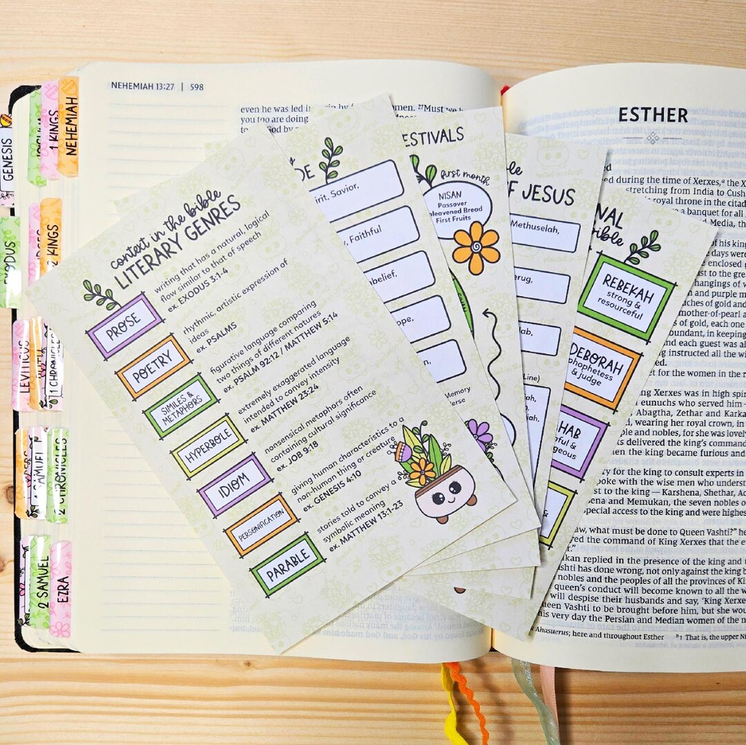 Grow in Grace Christian Bible Insert Set 5 Pack | Bible Journaling ...
