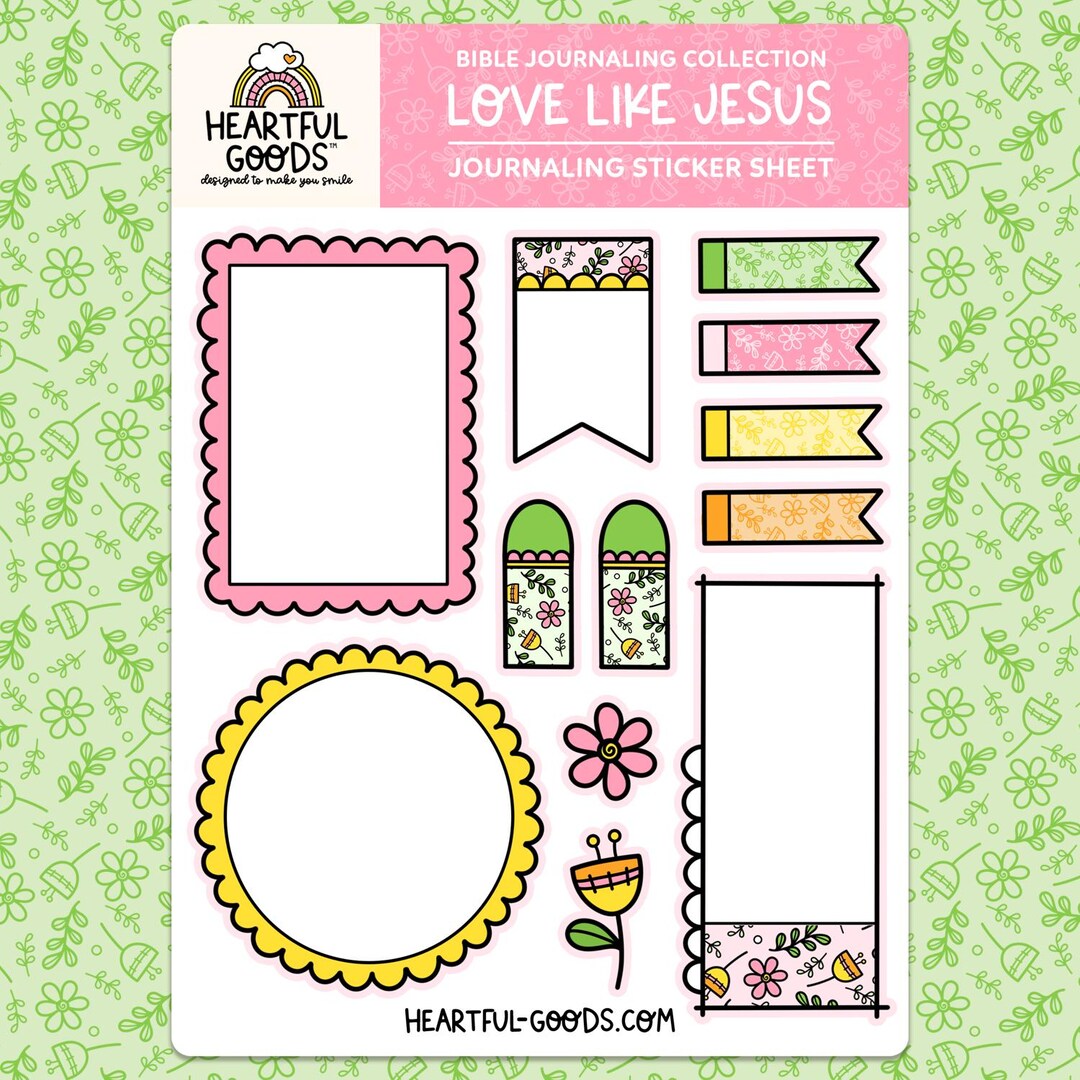 Love Like Jesus Christian Bible Journaling Writeable Sticker Sheet ...