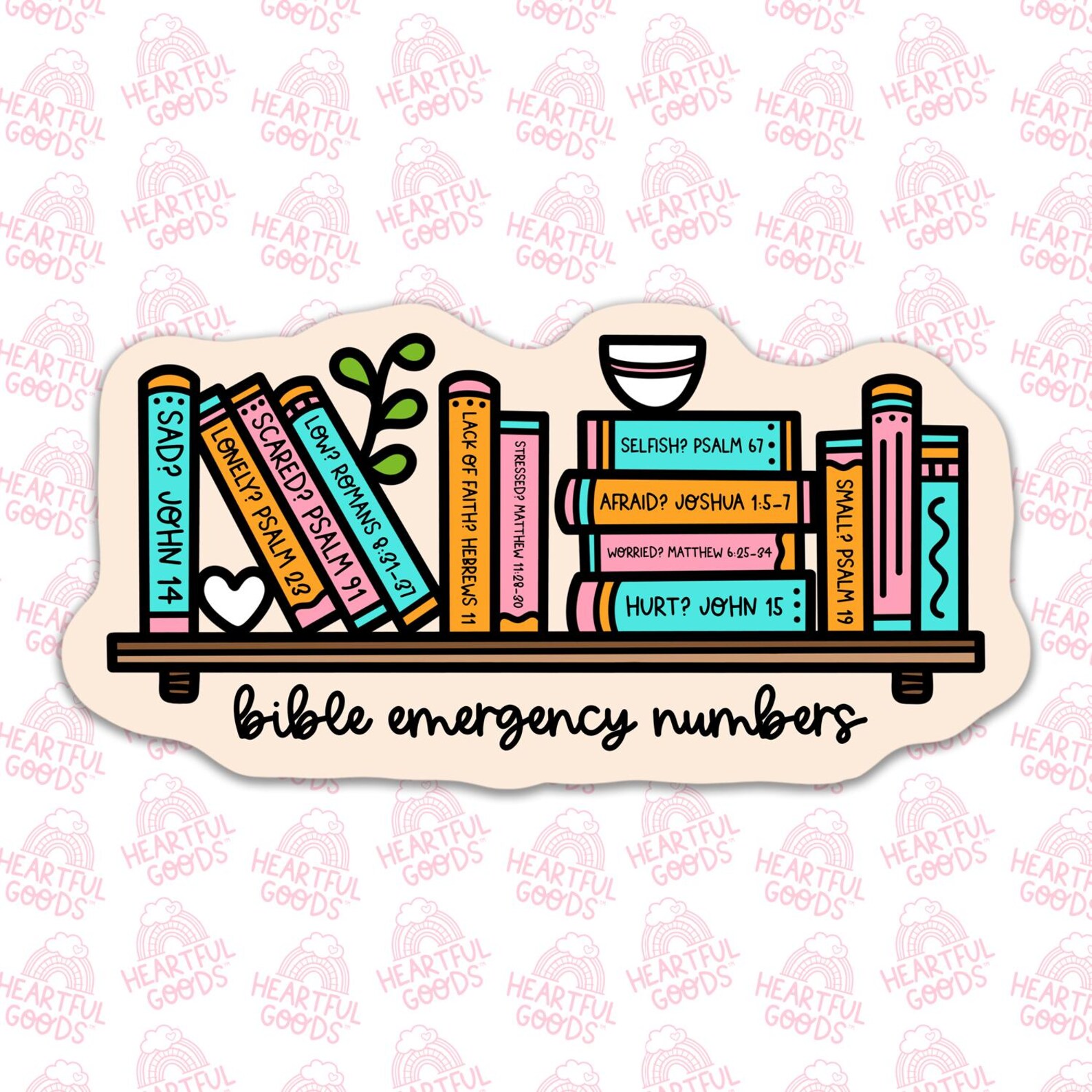 Bible Emergency Numbers Faith Based Waterproof Sticker Sheet, Christian ...