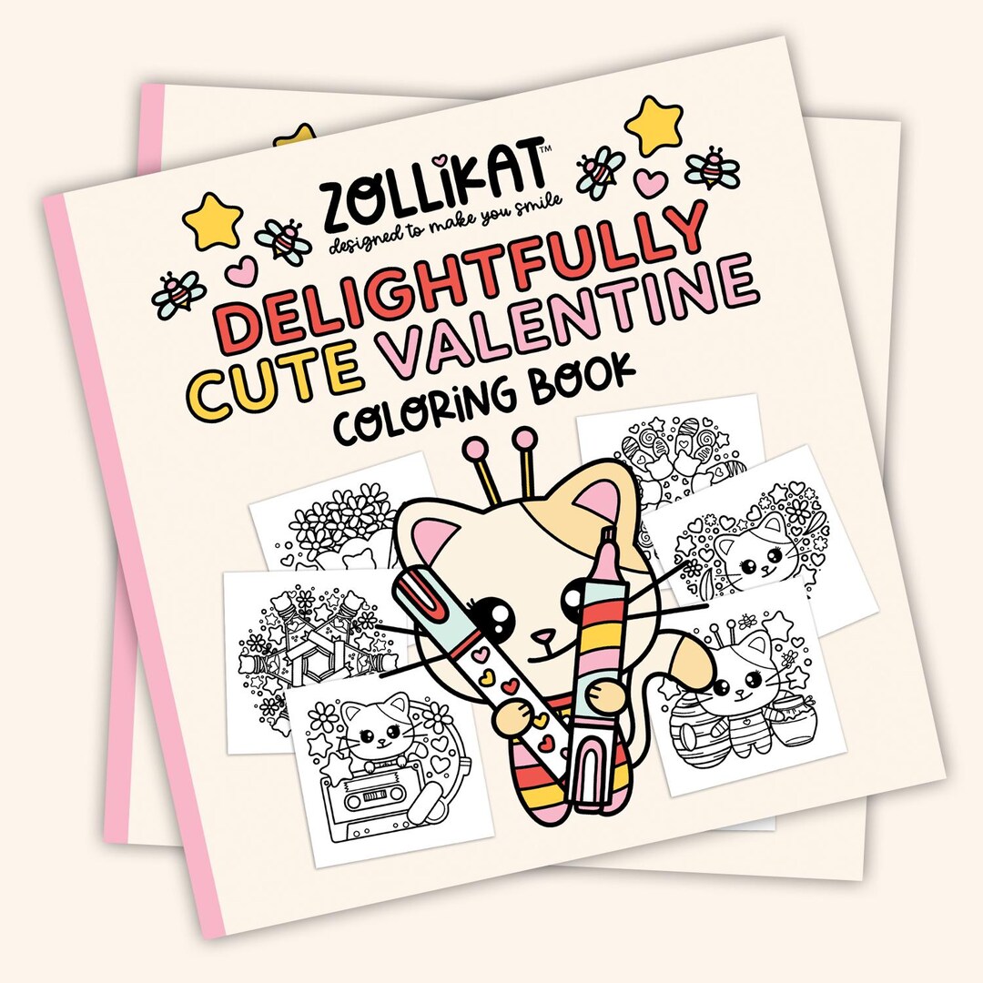 Delightfully Cute Valentine Coloring Book, Pre-order, Funny Coloring ...