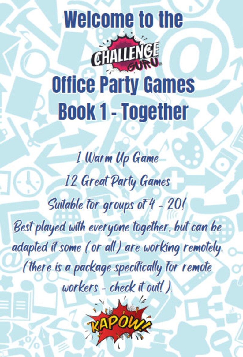 Office Party Games - Book 1 - Etsy