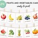 Fruits and Vegetables Cards Montessori Flashcards Pre-school Cards ...