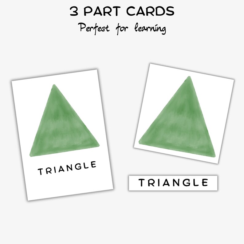 Watercolor Shapes Flashcards, Preschool Materials, Homeschool ...