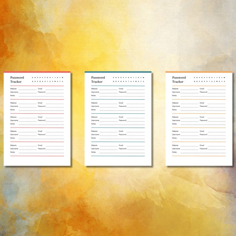 Printable Password Tracker, Password Log, Address Book Pages, PDF ...